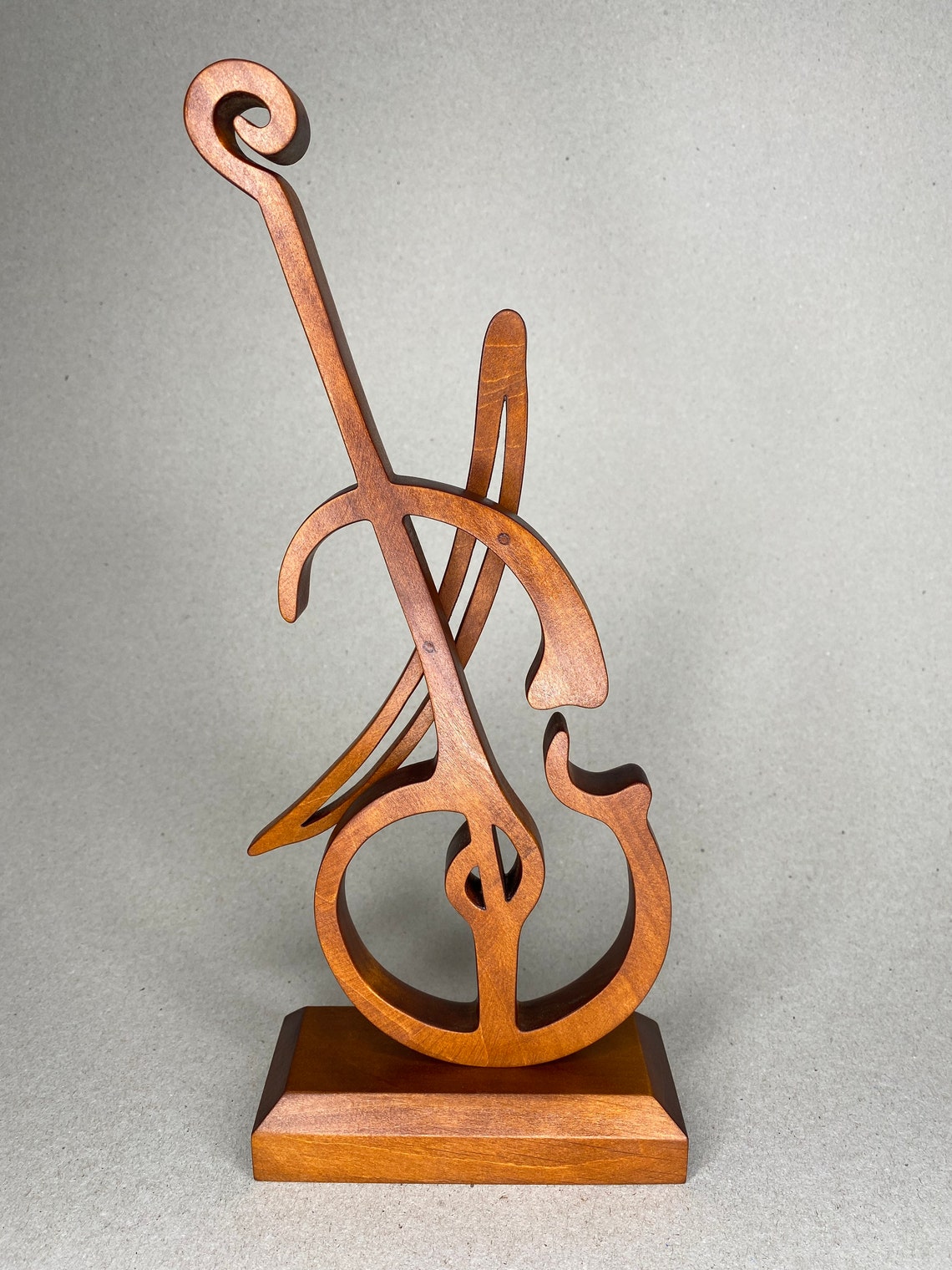 Linden violin Wooden sculpture gift Idea for music lover | Etsy