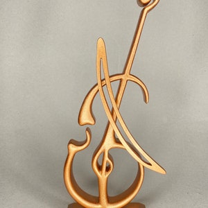 Linden Violin, Wooden Sculpture Gift Idea for Music Lover, Musical ...