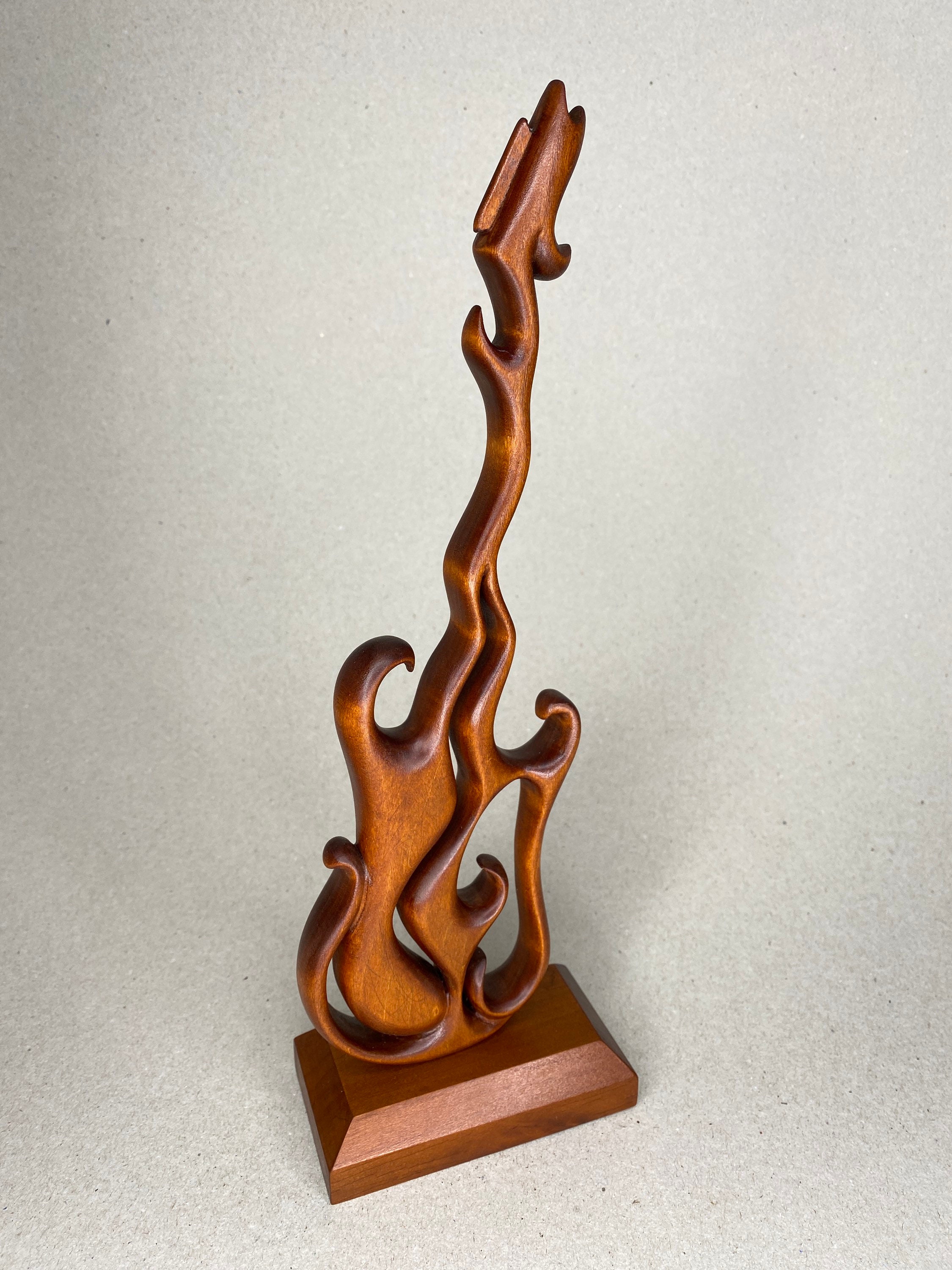 Guitar Sculpture, Wooden Guitar Figurines on Stand, Wooden Art Gift for ...