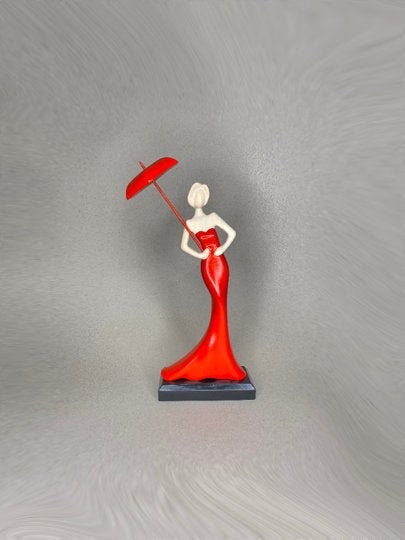 Wood Sculpture Sunny Day Wooden Carving, Red Umbrella Home Decor ...