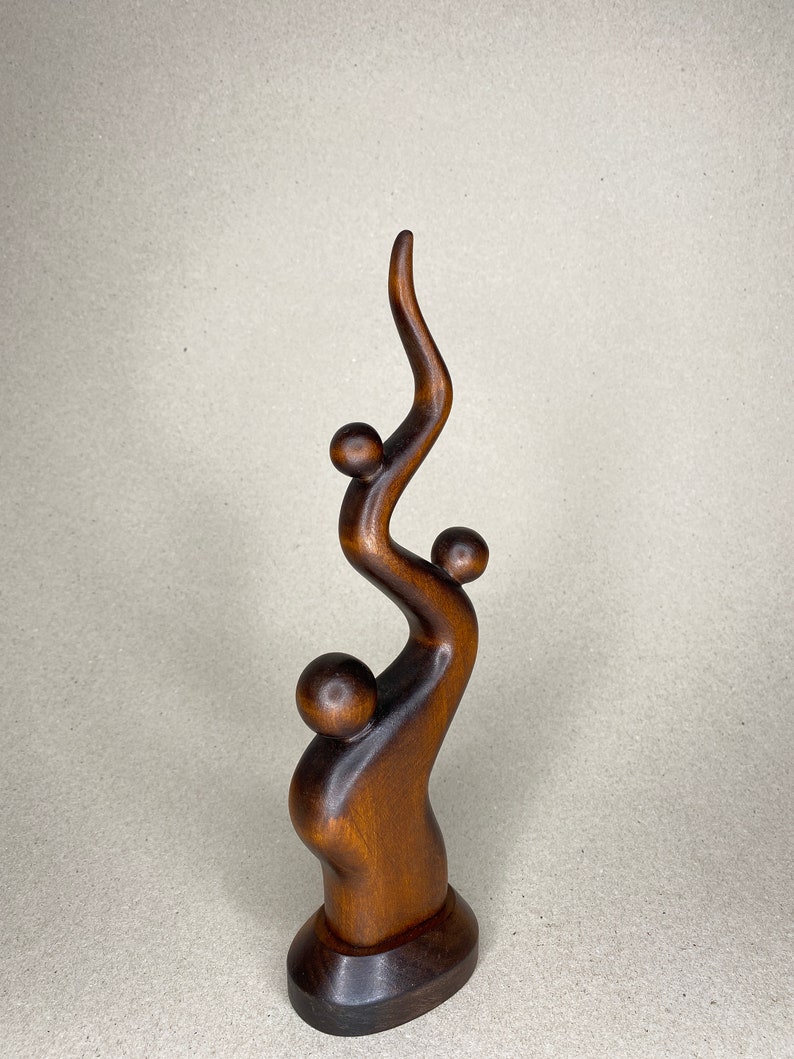 Wooden Abstract Family, Statue New Parents, Gift for Couple, Family ...