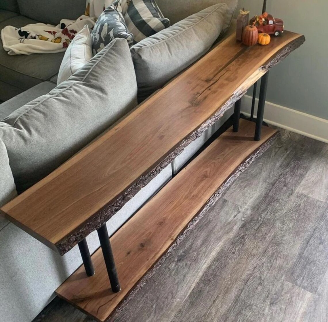 Custom Console Table, Entryway Table, *behind Couch Table* Live Edge ...