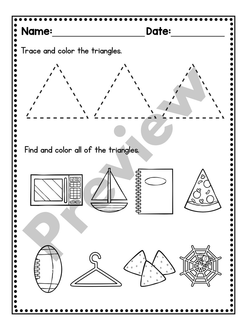 Shapes Introduction Worksheets | Preschool & Kindergarten 2D Shape ...