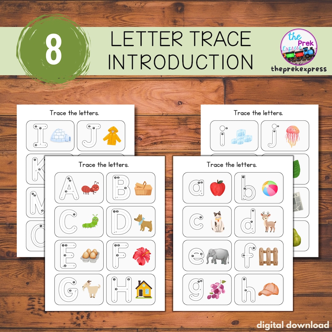 Alphabet Introduction Tracing Worksheets A–Z | Uppercase & Lowercase ...