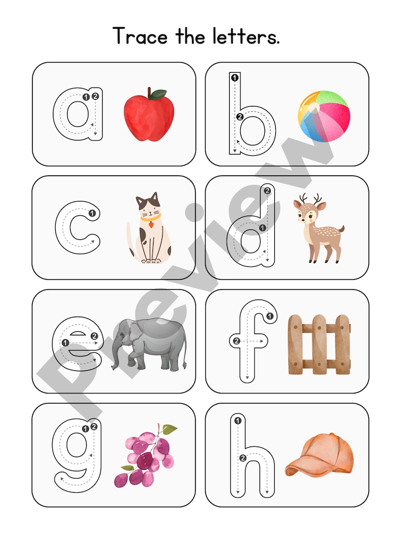 Alphabet Introduction Tracing Worksheets A–Z | Uppercase & Lowercase ...