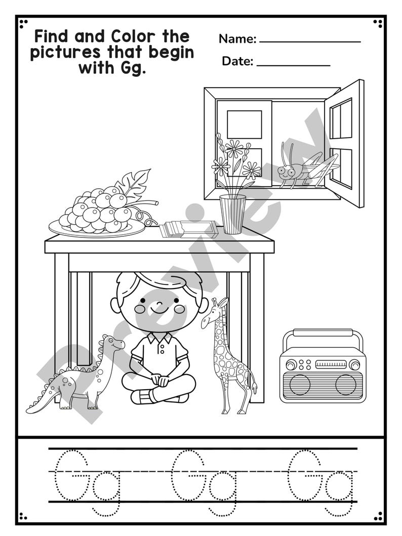 Alphabet Trace and Find Worksheets A–Z | Beginning Sounds & Letter ...