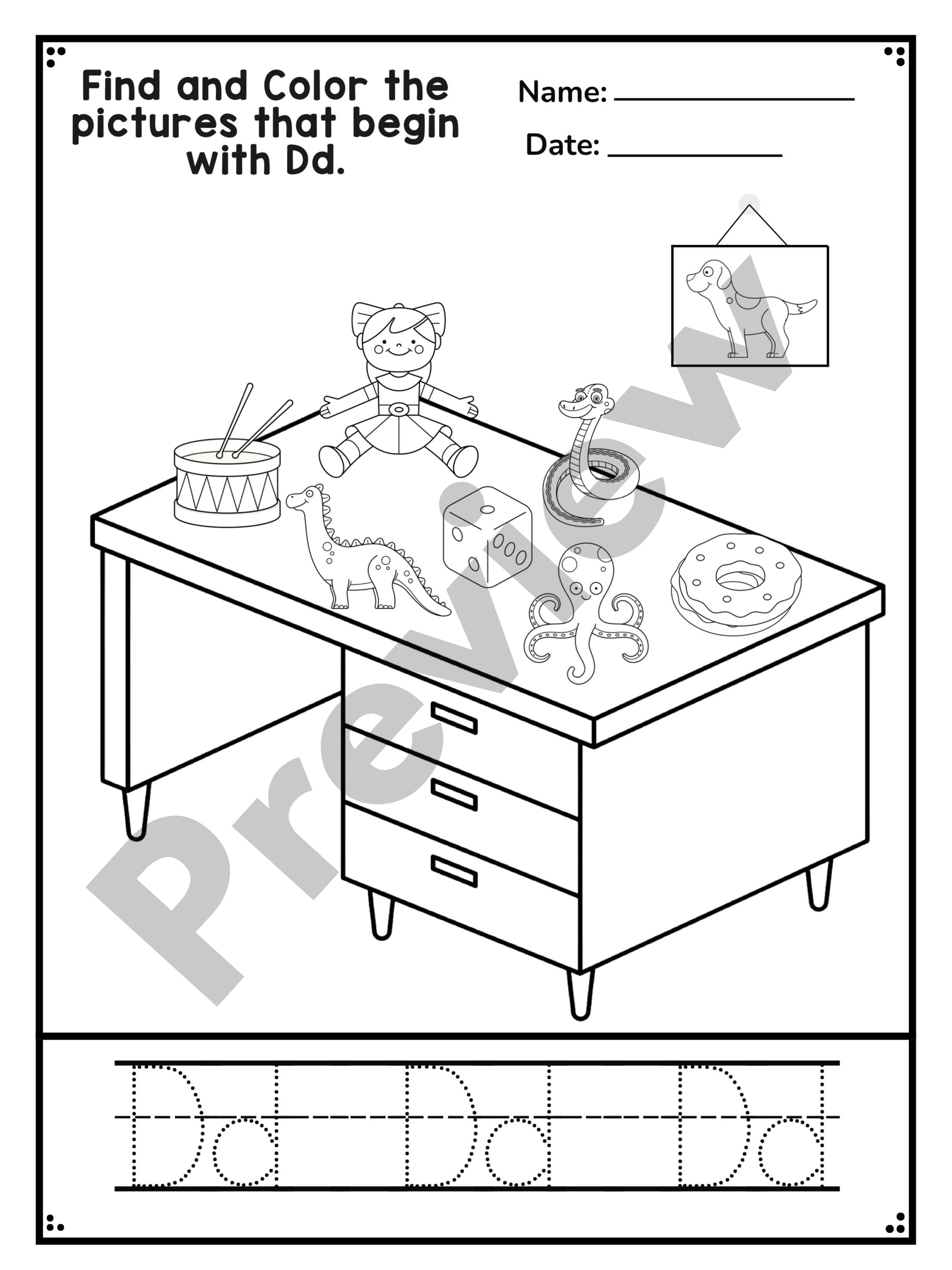 Alphabet Trace and Find Worksheets A–Z | Beginning Sounds & Letter ...