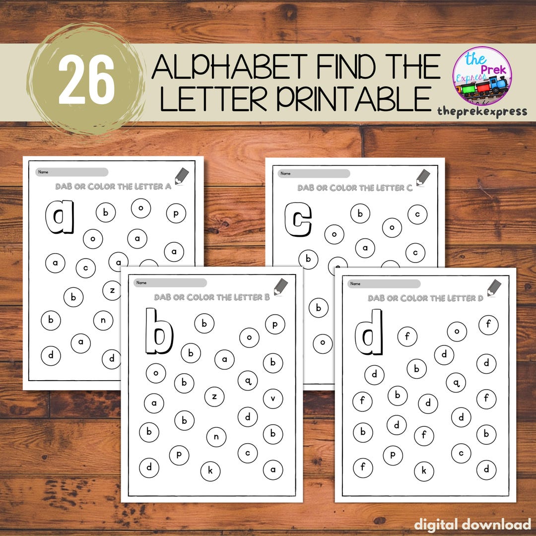 Find the Letter Worksheets A–Z | Alphabet Recognition Practice ...