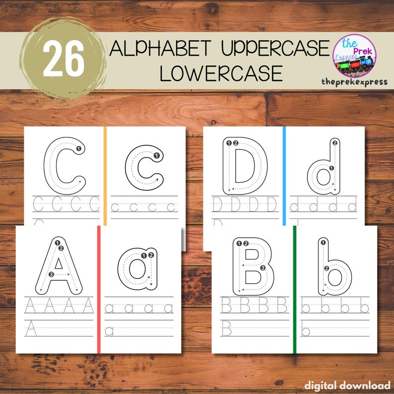 Alphabet Tracing Worksheets Uppercase and Lowercase A–Z | Preschool ...