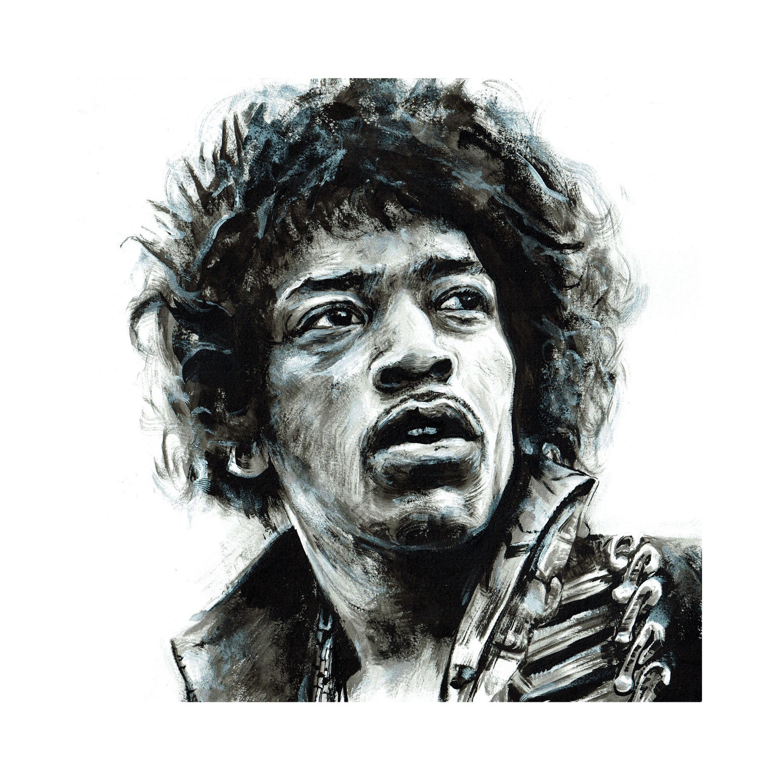 Jimi Hendrix Portrait (art Print) - Etsy