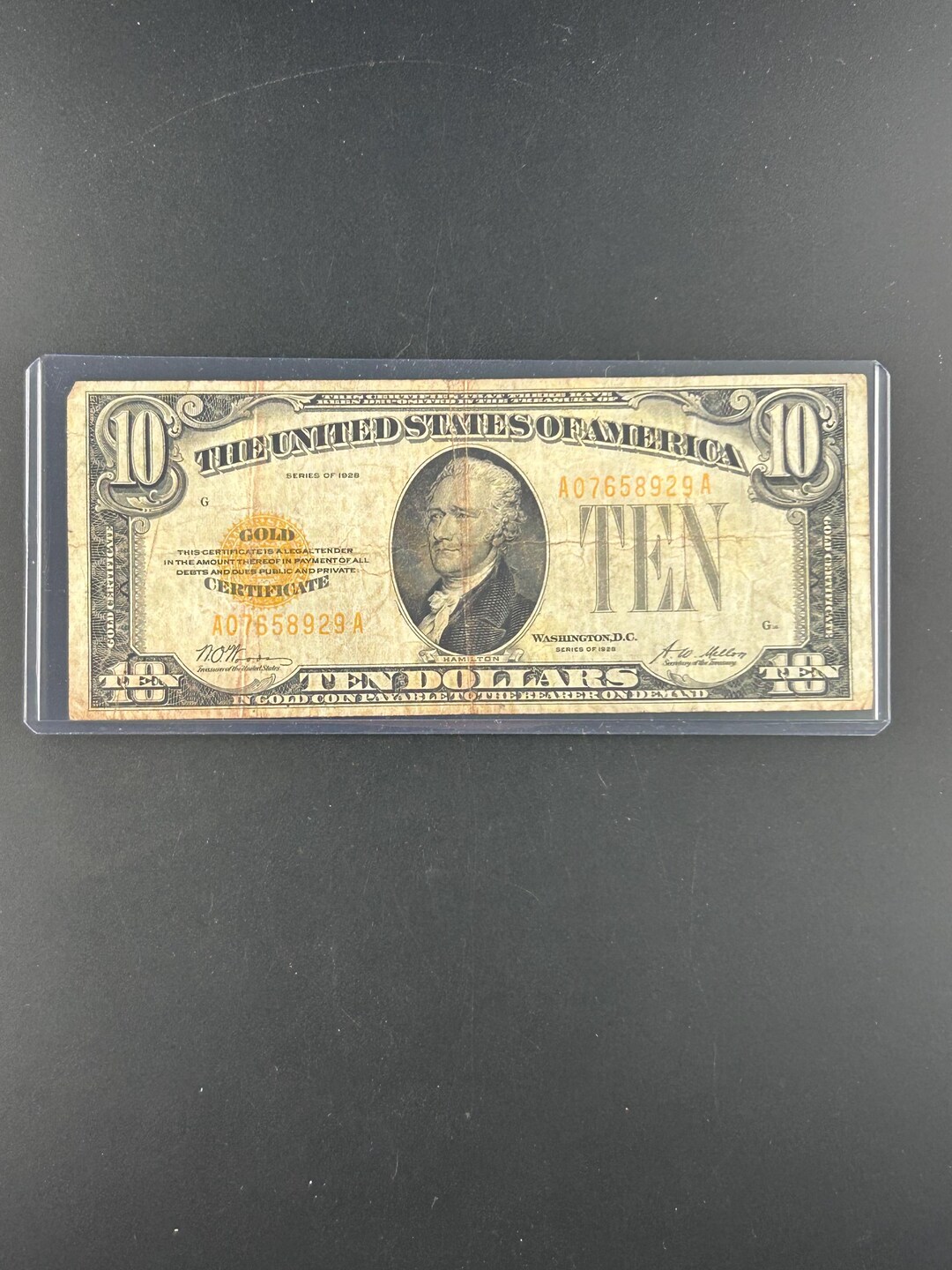 Beautiful Rare 1928 10 Dollar Gold Certificate Note - Etsy