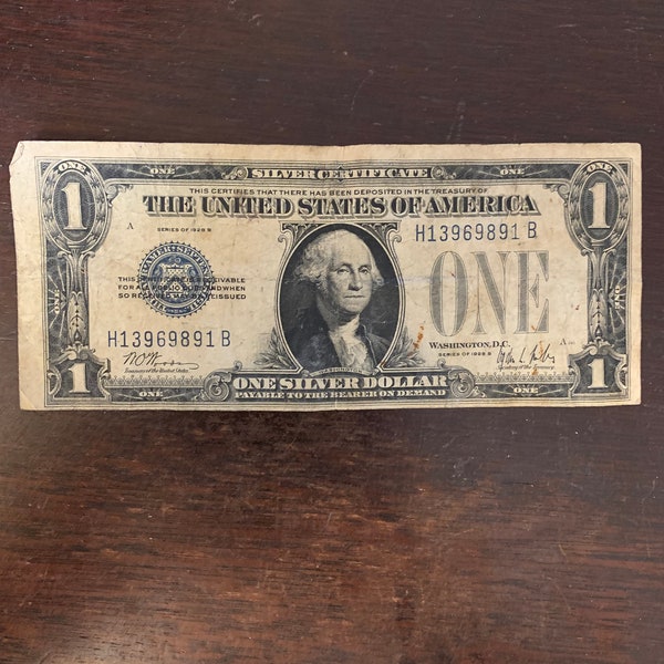 Funny Back Silver Certificate Dollar - Etsy