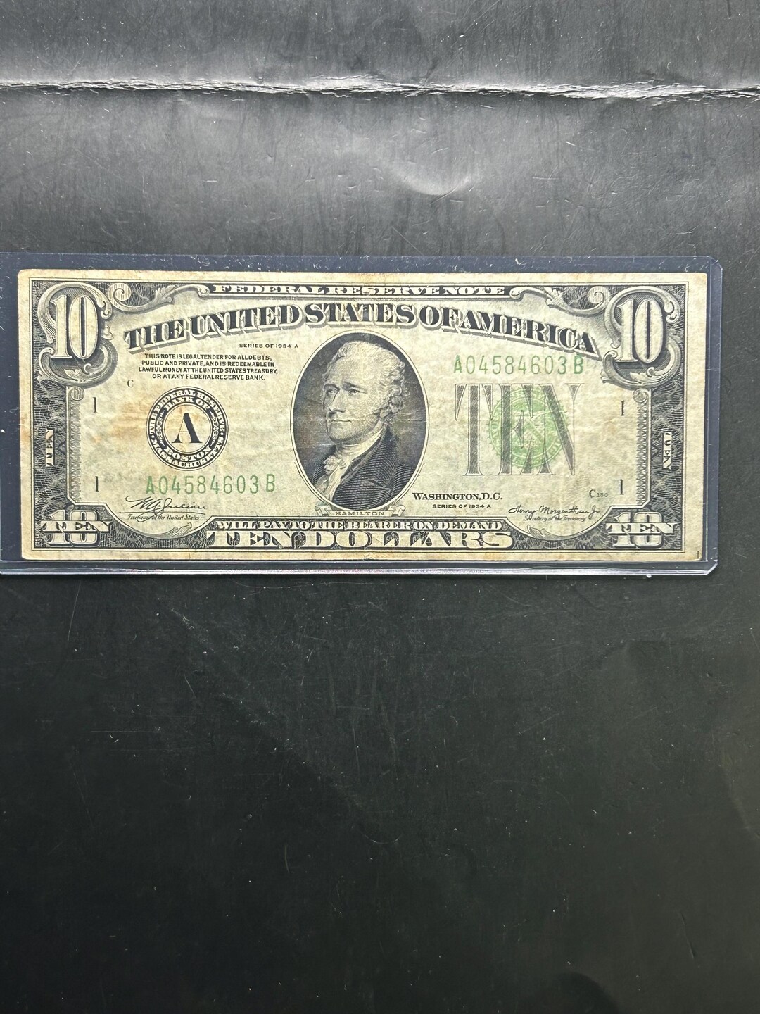 Beautiful 1934 10 Dollar Federal Reserve Note Green Seal Circulated - Etsy
