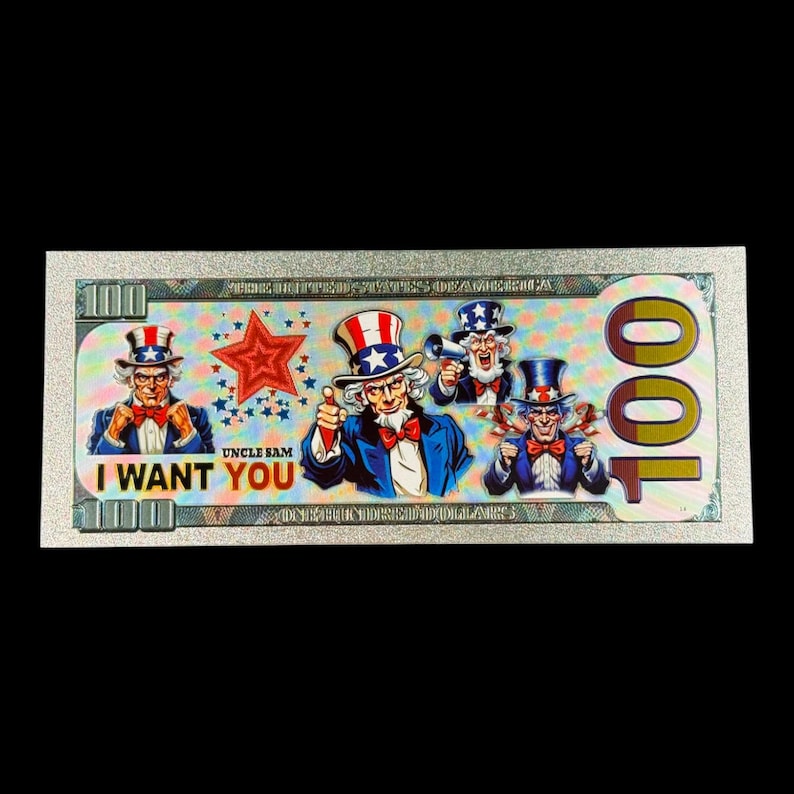 One Hundred Dollar Uncle Sam I Want You Silver Colored Bill - Etsy
