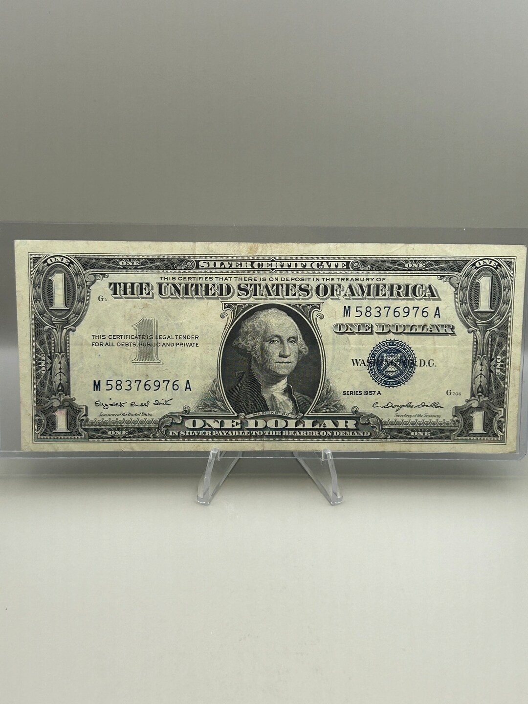 Beautiful 1957 A One Dollar Bill -silver Certificate U.S. Note - - Etsy