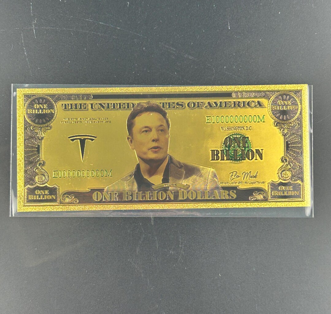 Beautiful Elon Musk Gold Colored Bill - Etsy