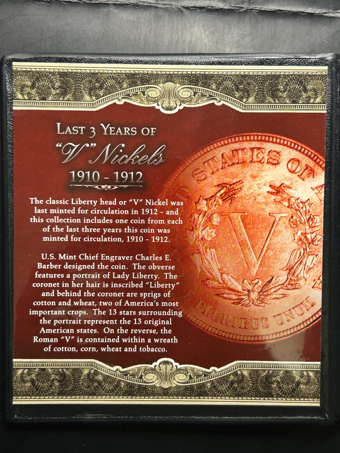 Beautiful 1910-1912 Last 3 Years of "v" Nickels, First Commemorative ...