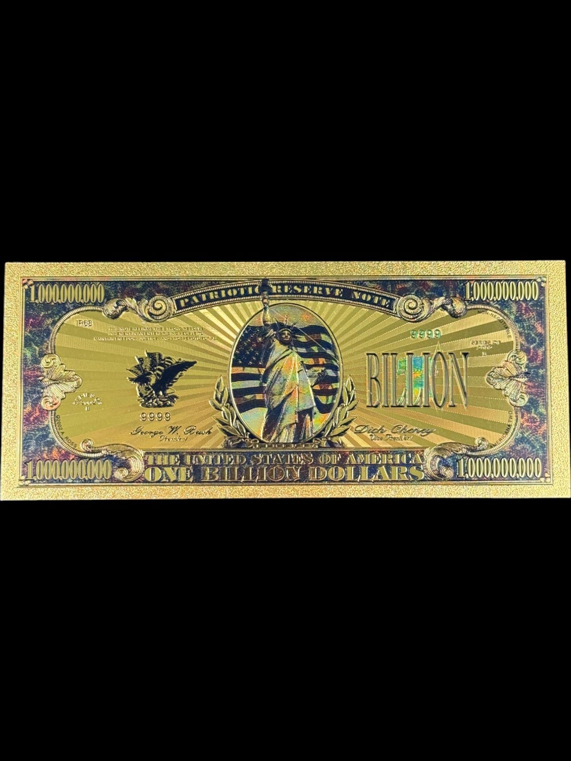Collectible One Billion Dollar Gold Foiled Bill - Etsy