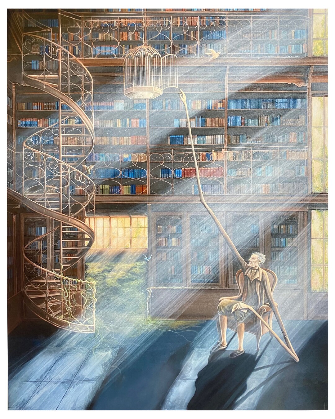 Surrealism Limited Edition Art Print the Keeper of Knowledge 17x22 - Etsy