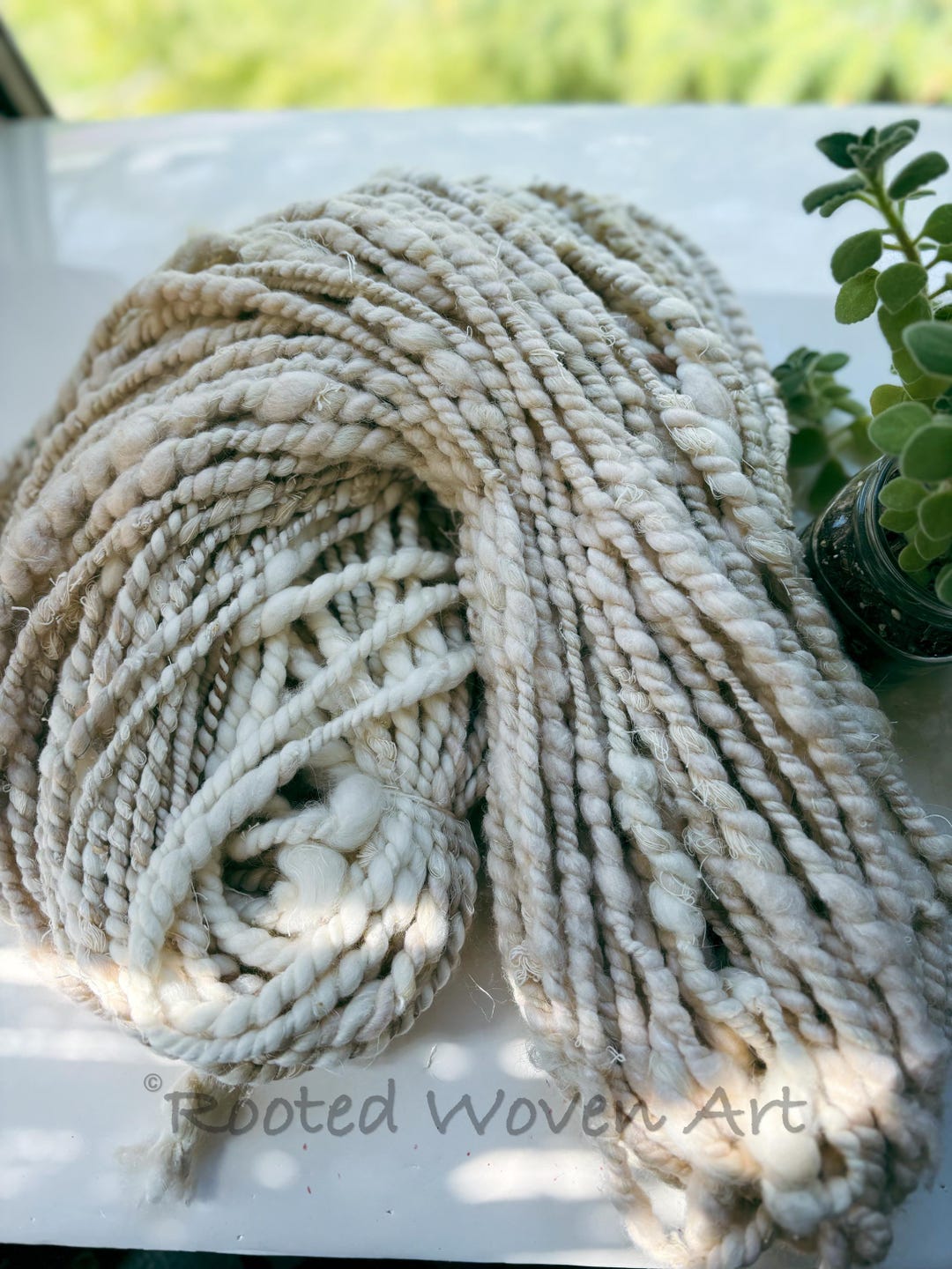 Hand Spun Art Yarn / Weaving Yarn / Coiled Yarn / Chunky / Two Ply - Etsy