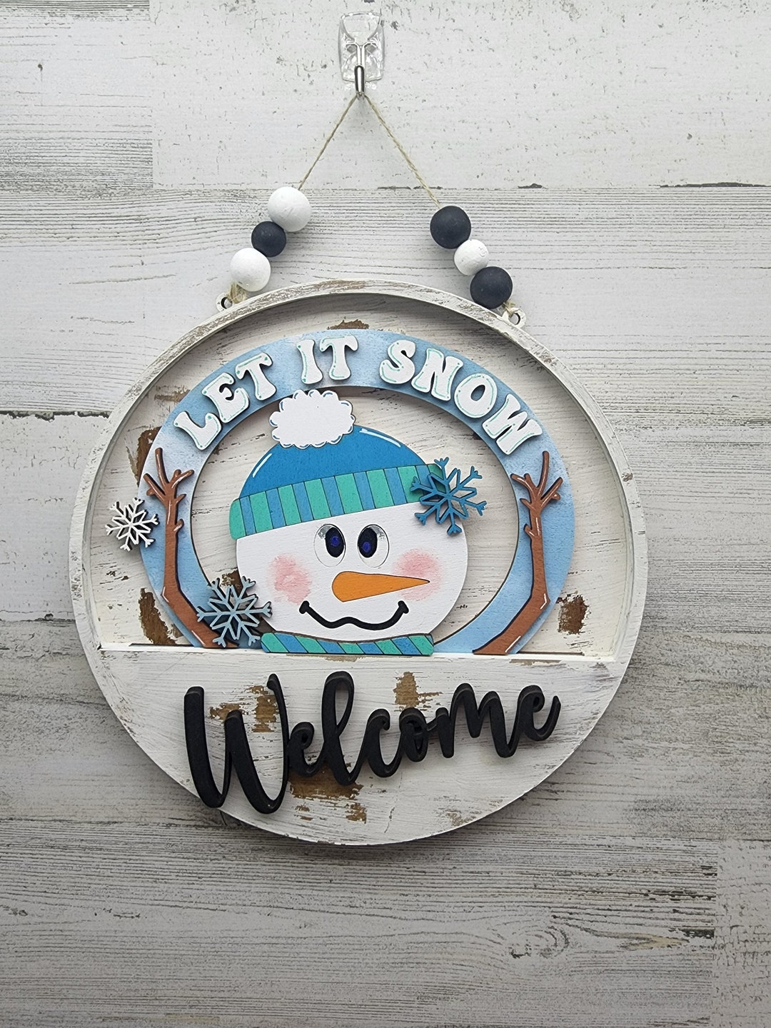 Let It Snow Interchangeable Sign Insert | Interchangeable Welcome Sign ...