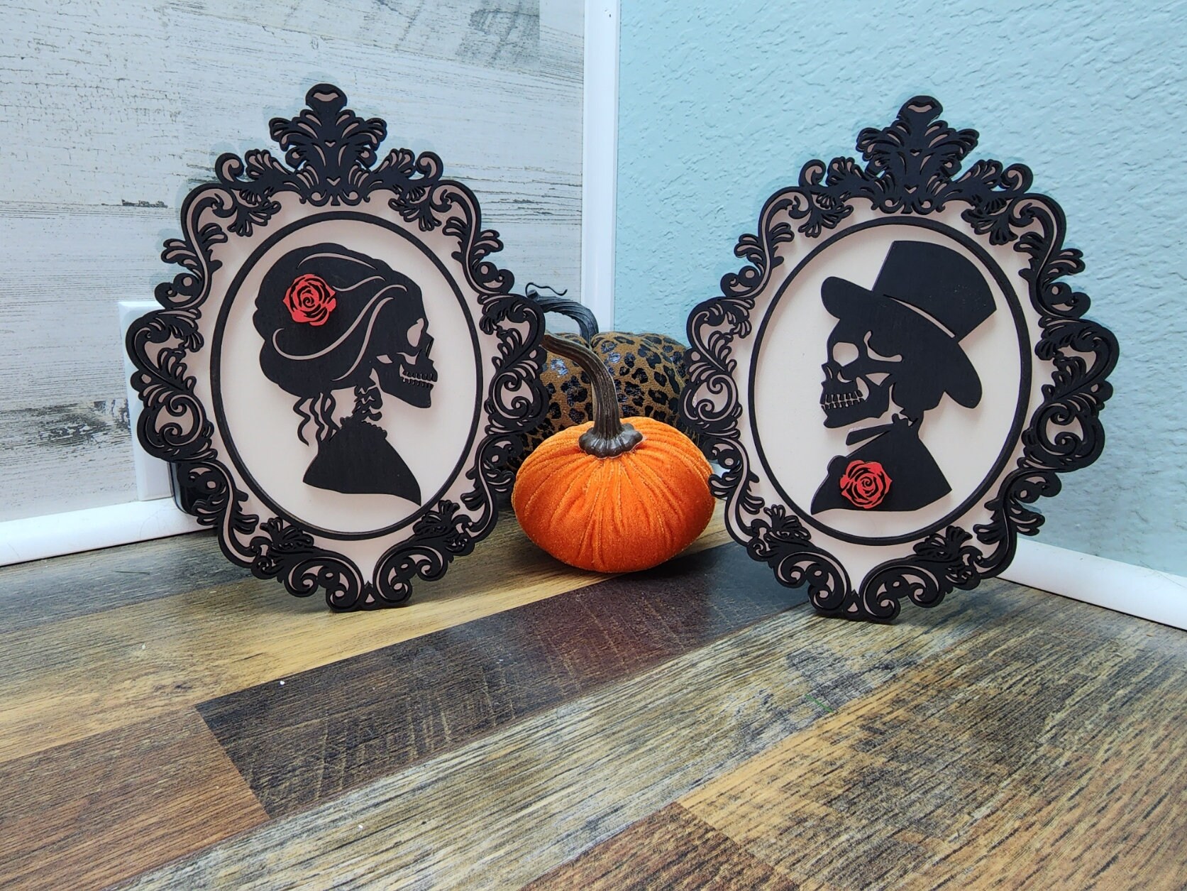 Halloween Decor Skull Silhouettes Decor Gothic Skull Decor - Etsy