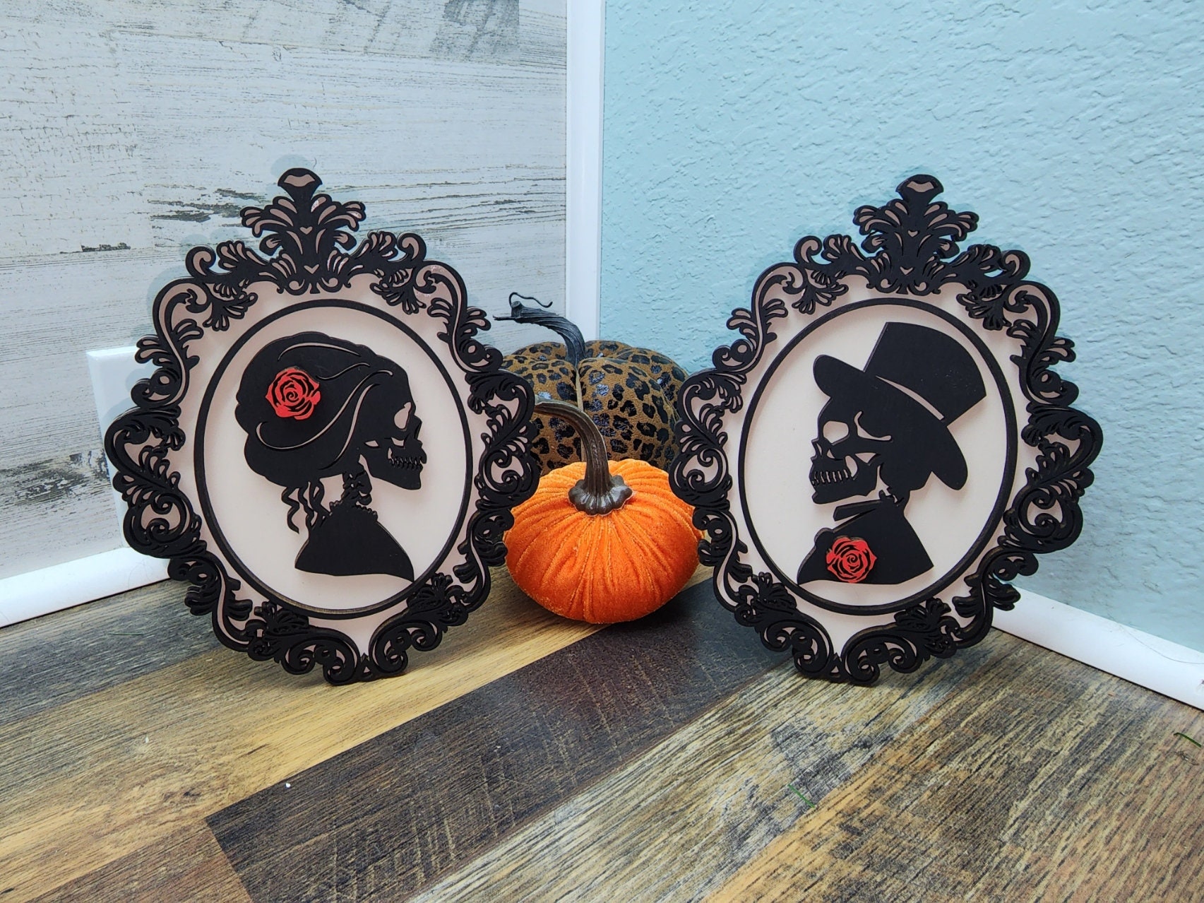 Halloween Decor Skull Silhouettes Decor Gothic Skull Decor - Etsy