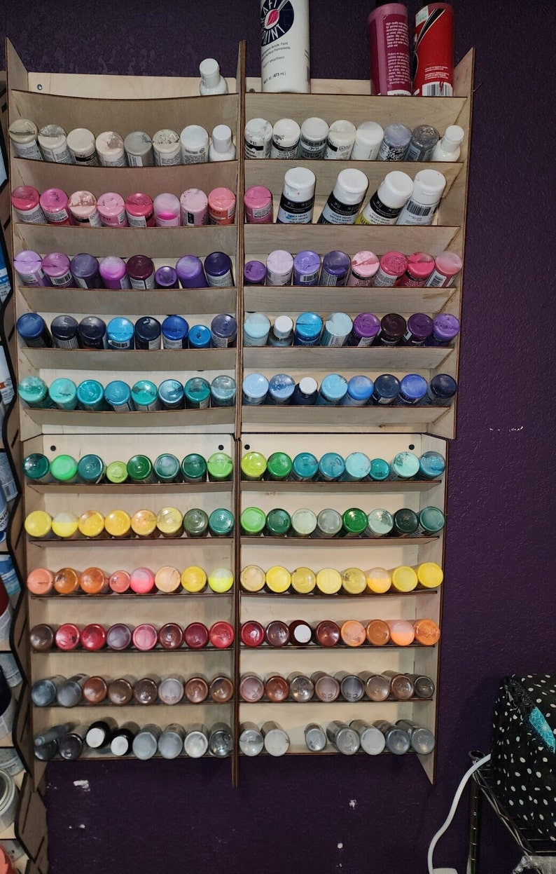 Plywood Acrylic Paint Wall Organizer: Craft Room Storage - Etsy