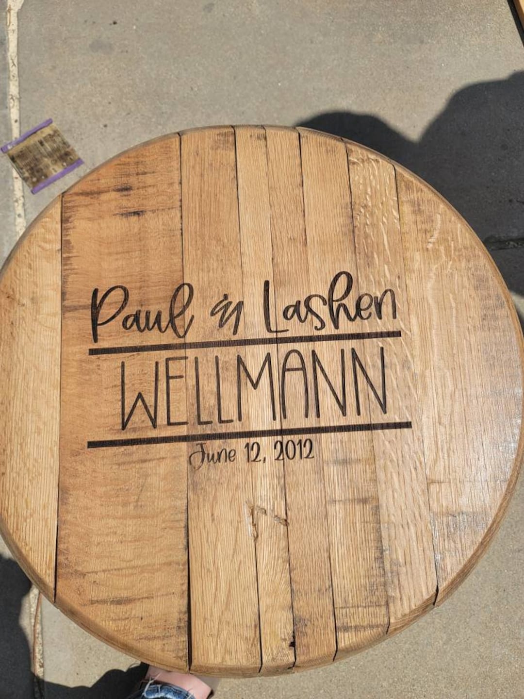 Whiskey Barrel Wedding Guest Book | Engraved Wedding Guest Book | Guest ...