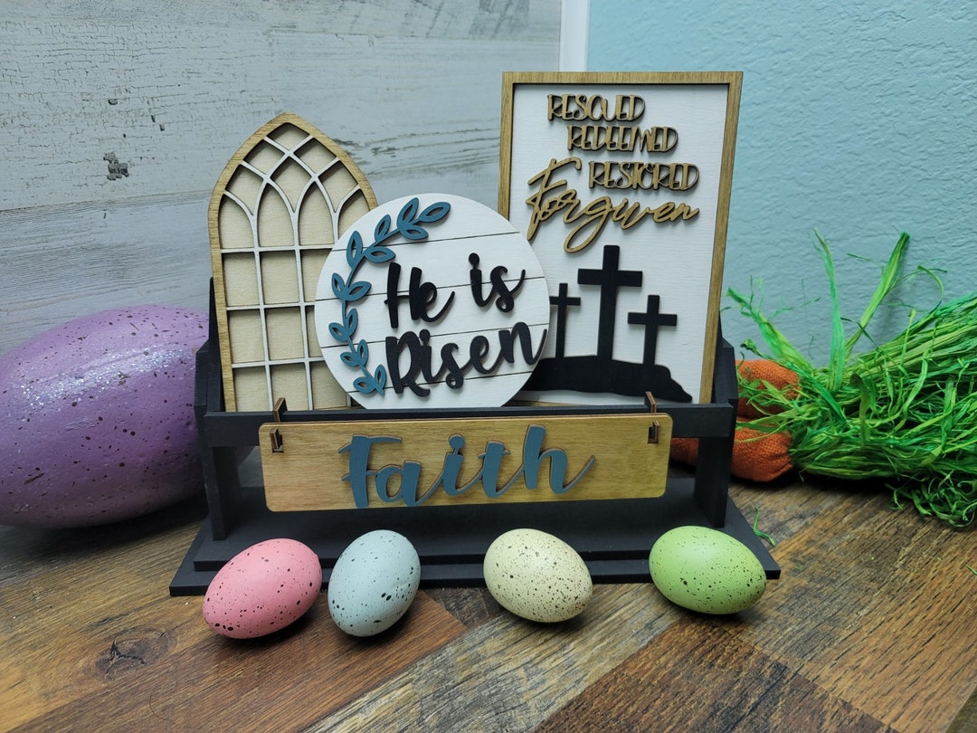 Faith Signs | Interchangeable Faith Shelf Sitter Signs | Happy Easter ...