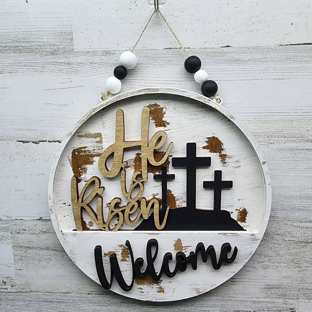 He is Risen Insert | Religious Welcome Sign Insert | Interchangeable ...