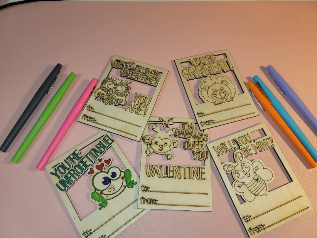 Valentines Day Cards | Laser Cut | Color Your Own | Elementary ...