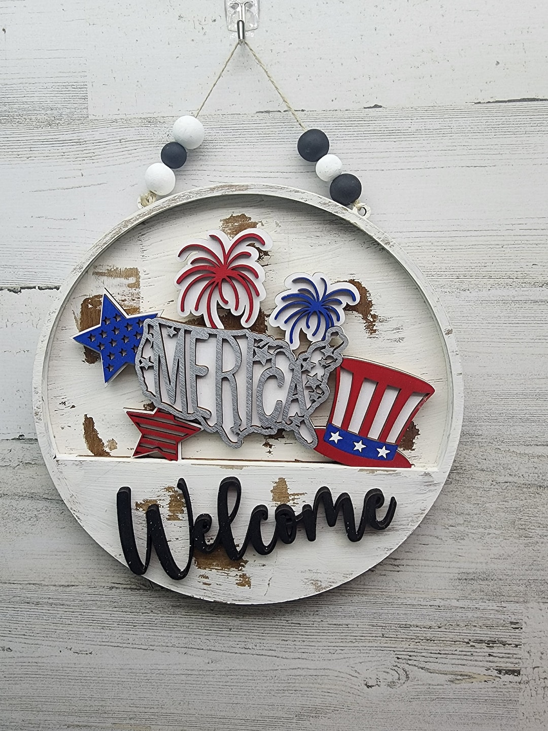 4th of July Insert | 10.5 Inch Welcome Sign 4th of July Insert | Front ...