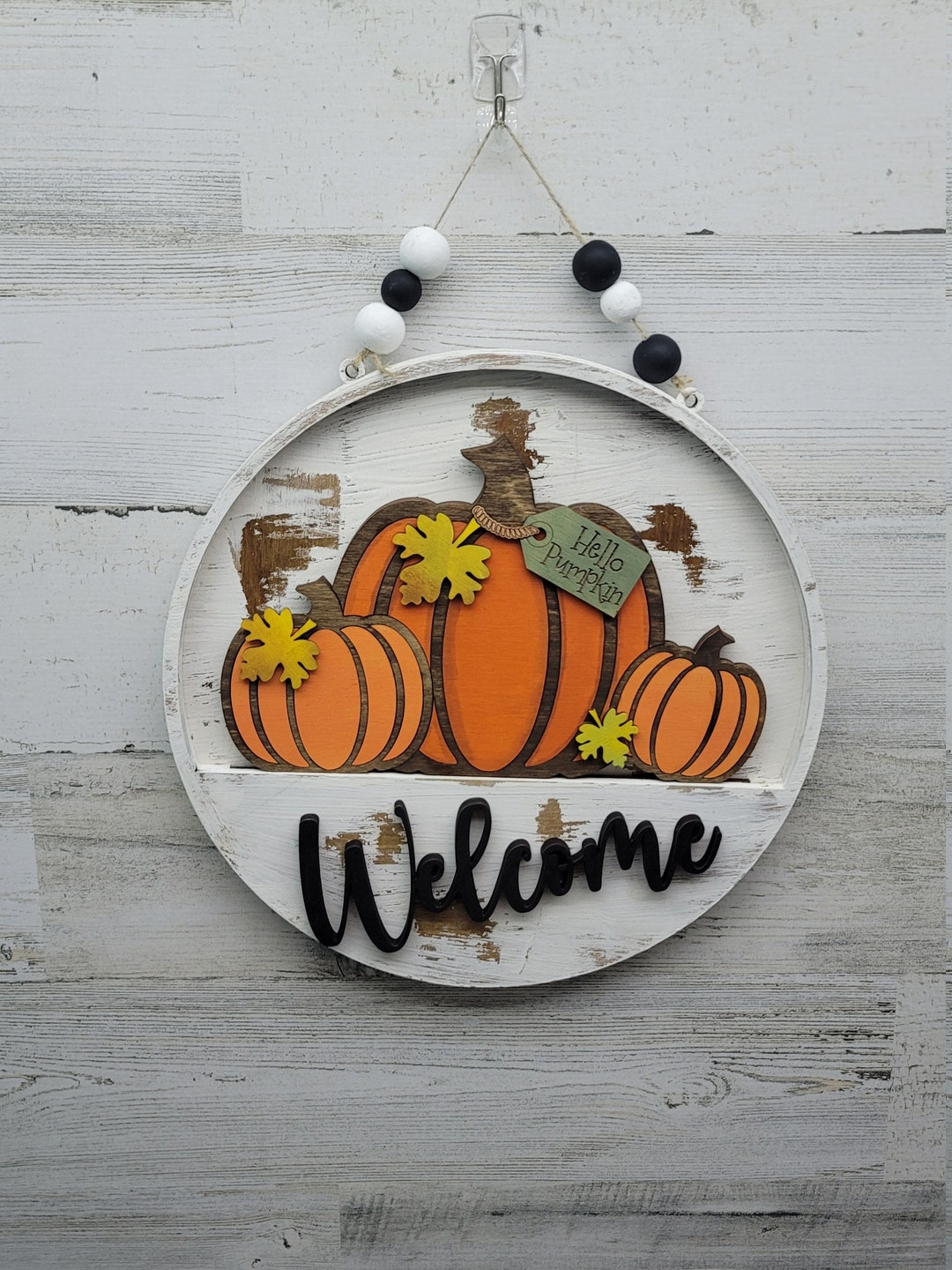 Fall Welcome Sign Insert: Hello Pumpkin Front Porch Decor - Etsy