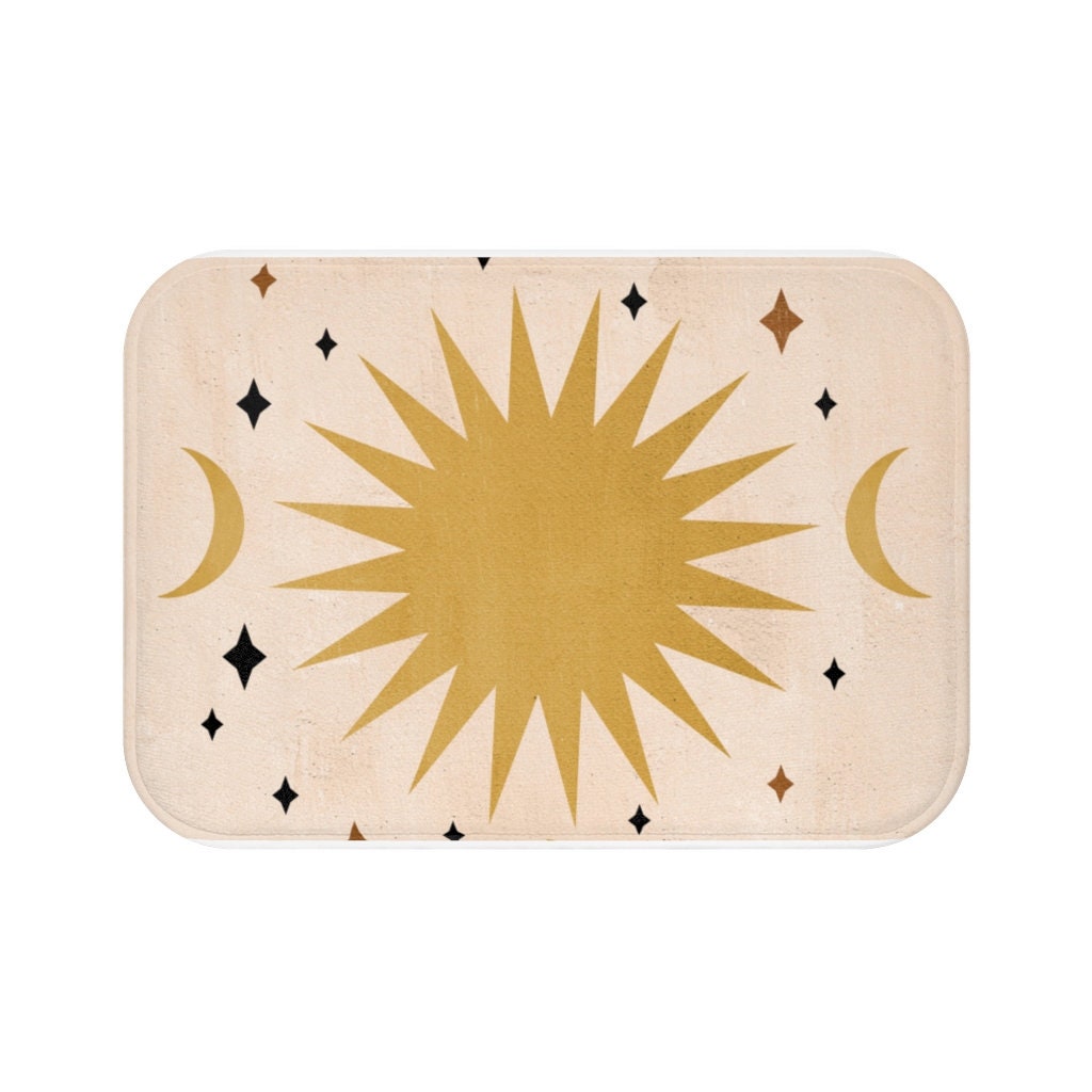 Bohemian Bath Mat and Rug Modern Abstract Art Brown Beige - Etsy