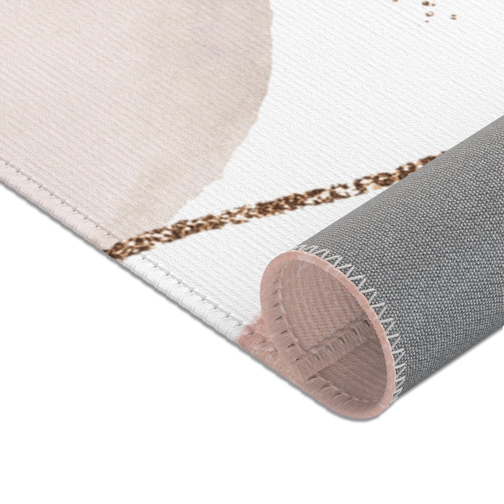 Boho Chic Area Rugs Navy Ivory Gold Blush Pink Abstract - Etsy