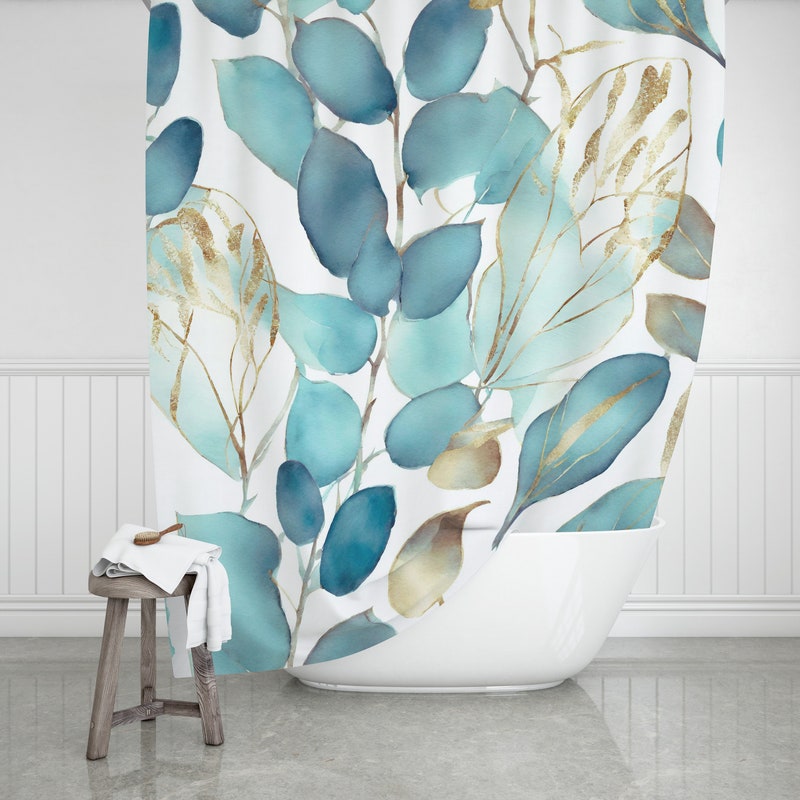 Teal Shower Curtain - Etsy