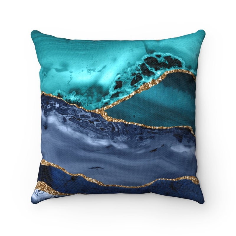 Blue Modern Pillow - Etsy