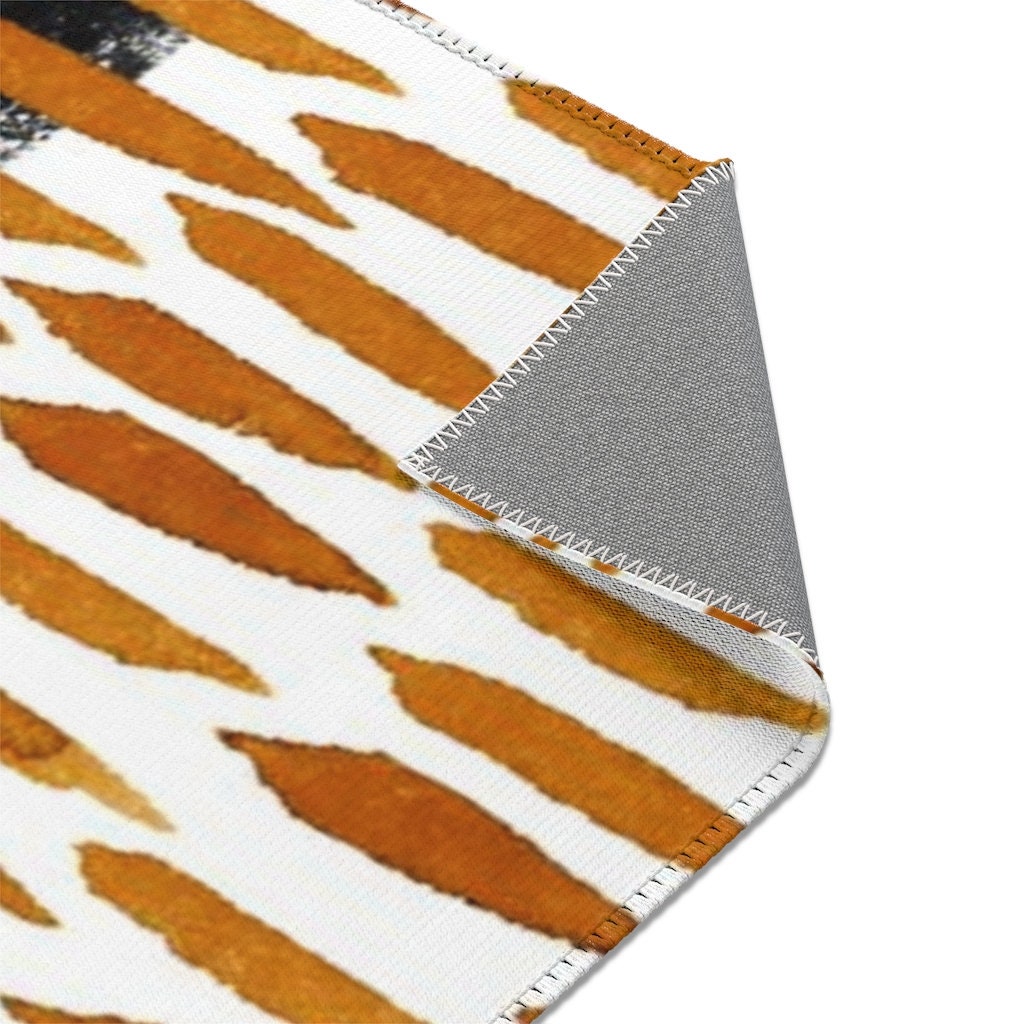 Abstract Area Rug Boho Trendy Burnt Orange Black Beige Mid - Etsy