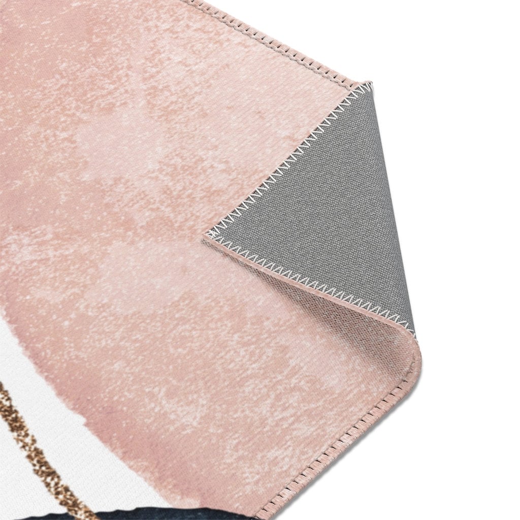 Boho Chic Area Rugs Navy Beige Blush Pink Abstract Mid | Etsy UK