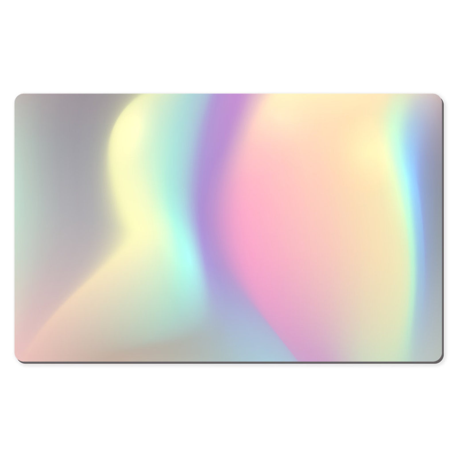 Holographic Abstract Desk Mat Lavender Yellow Mint Desk | Etsy