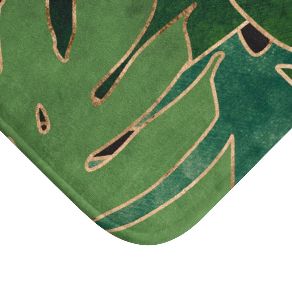 Botanical Bath Mat Forest Emerald Green Tropical Jungle - Etsy