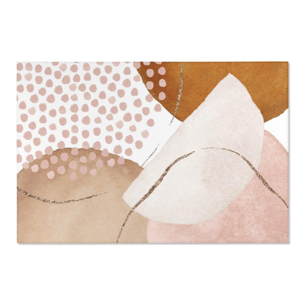 Abstract Boho Area Rug Burnt Orange Rust Blush Pink Beige - Etsy