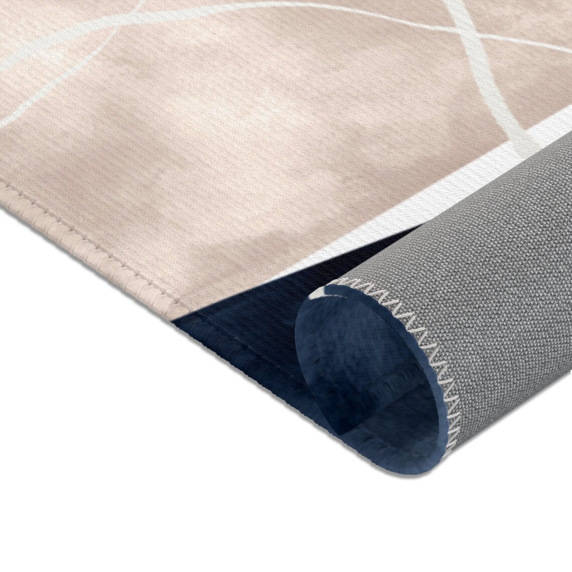 Area Rug Modern Art Deco Art Nouveau Abstract Navy Blue - Etsy