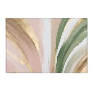 Boho Area Rug, Abstract Modern Minimalist Rug | Blush Pink, White ...