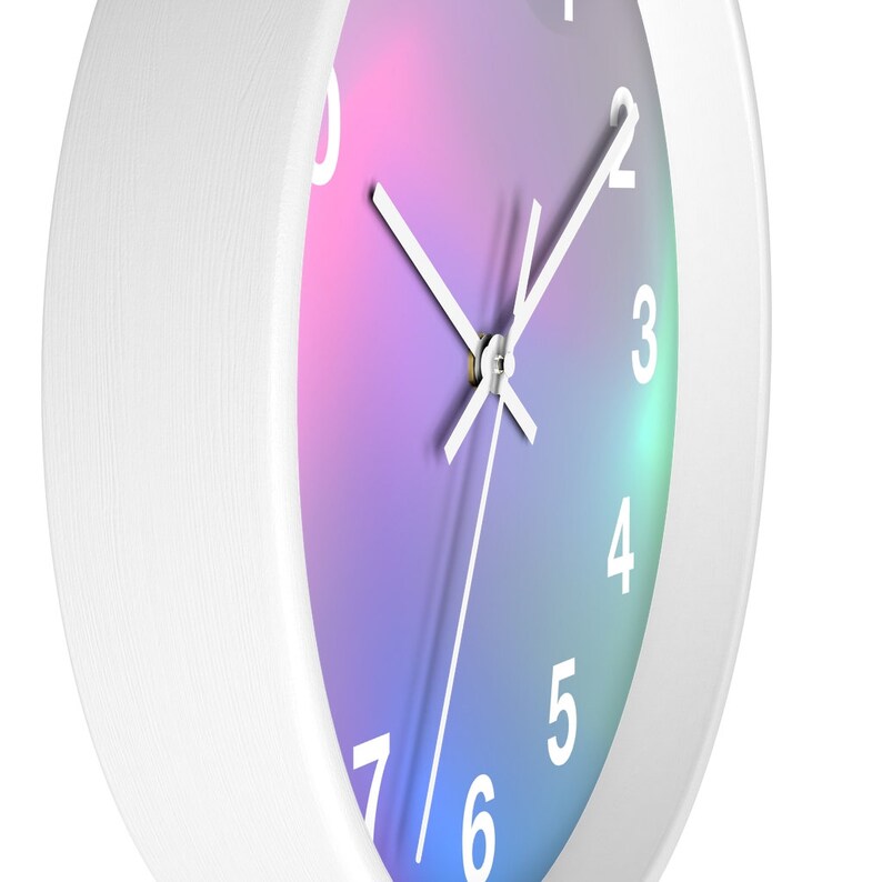 Purple Wood Wall Clock Minimalist Wall Clock Kitchen Wall | Etsy