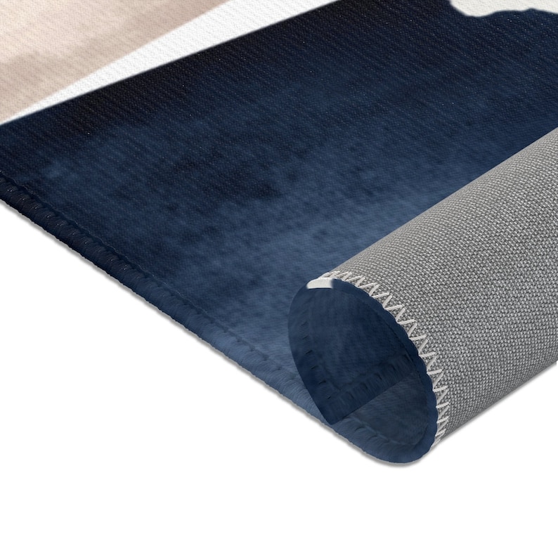 Area Rug Modern Art Deco Art Nouveau Abstract Navy Blue - Etsy