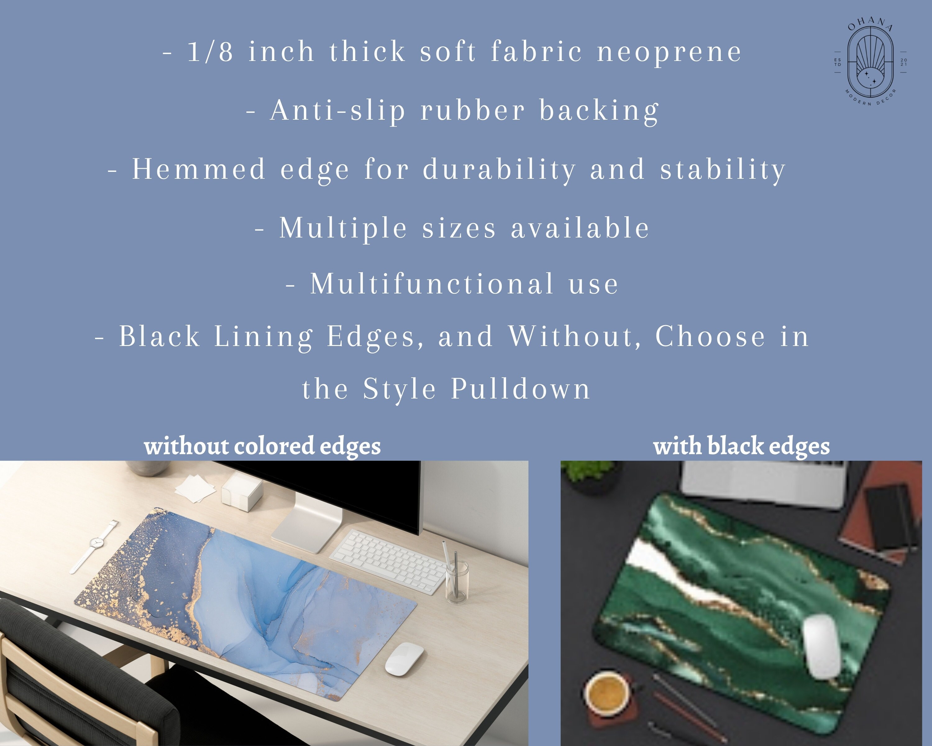 Boho Abstract Desk Mat Pastel Blush Pink Emerald Sage Green - Etsy