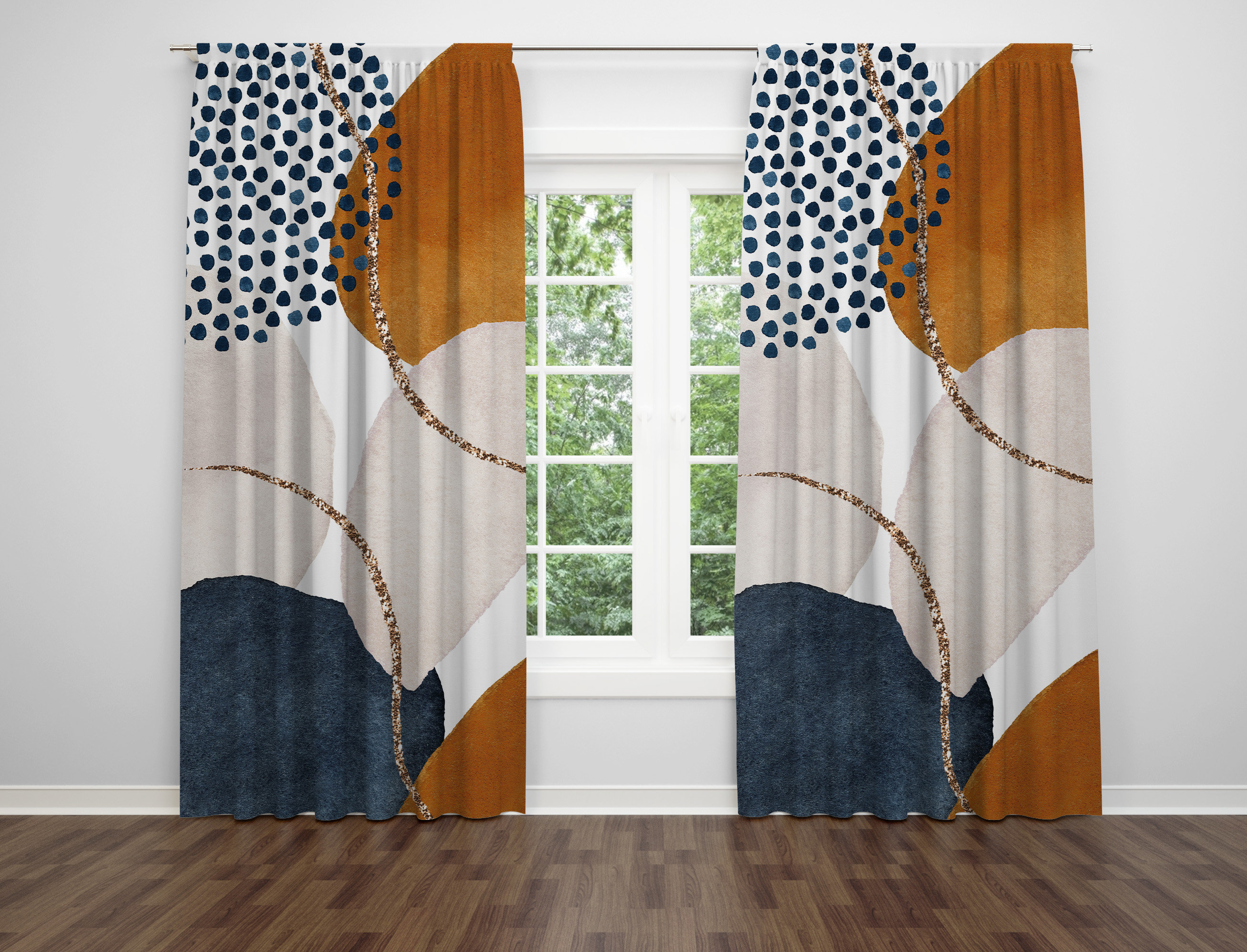 Navy and cream curtains store