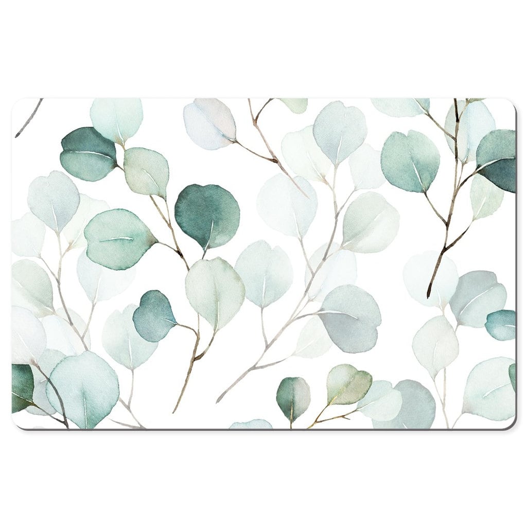 Floral Desk Mat Eucalyptus Leaves Forest Emerald Green - Etsy